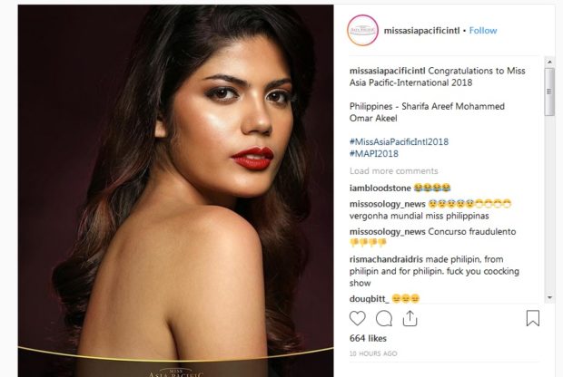 PH’s Sharifa Akeel crowned Miss Asia Pacific International 2018 ...