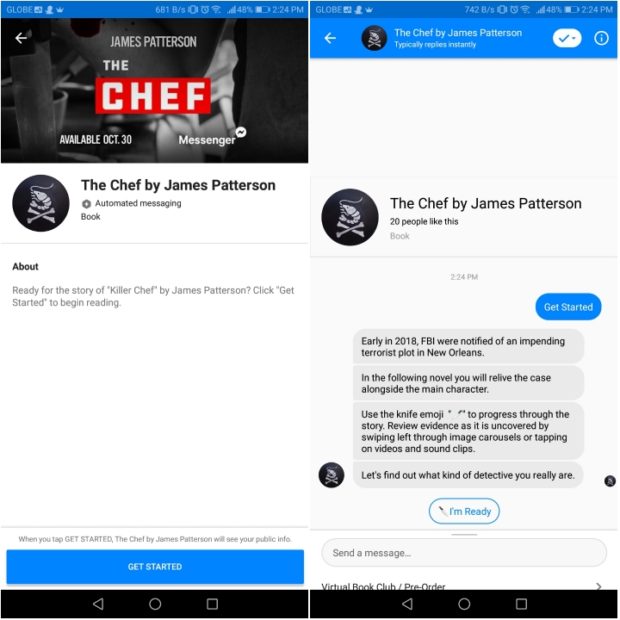 James Patterson's 'The Chef' gets Facebook Messenger interactive ...