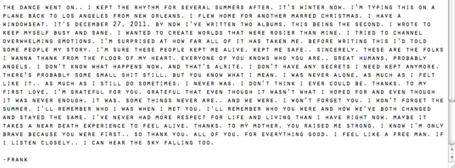 The emotional baggage Coachella headliner Frank Ocean has lifted from our shoulders since 2012 ...